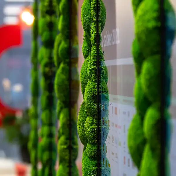 Mosvægge til kontoret | få en 100% naturlig mosvæg med logo